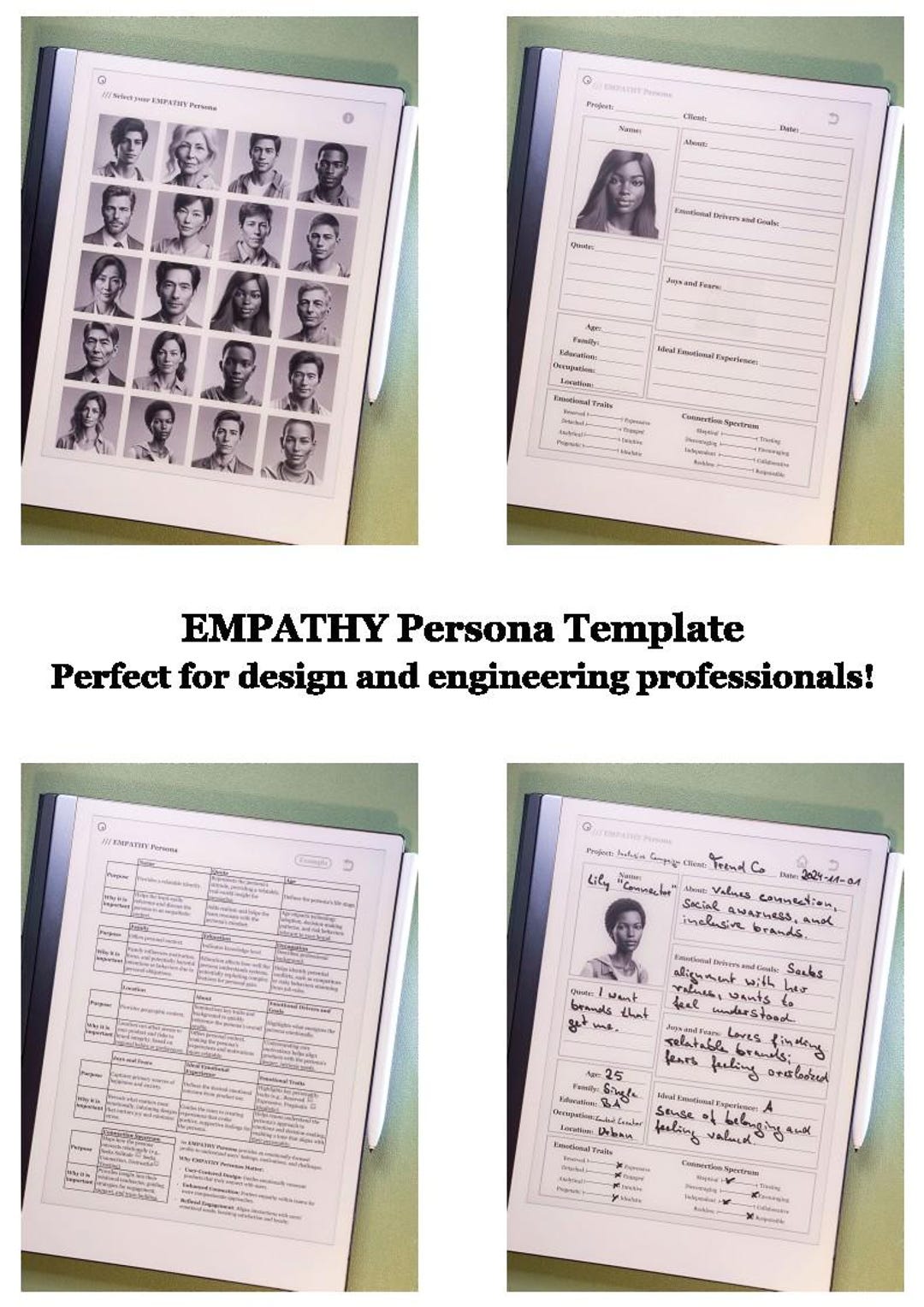 Persona Templates: EMPATHY Persona - Etsy