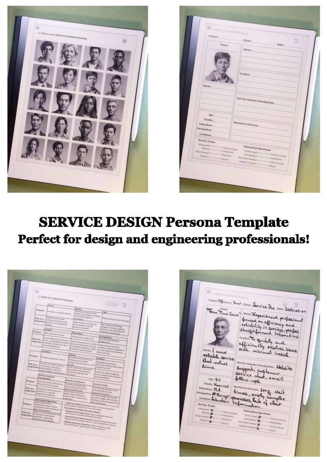 Persona Templates: SERVICE DESIGN Persona - Etsy UK