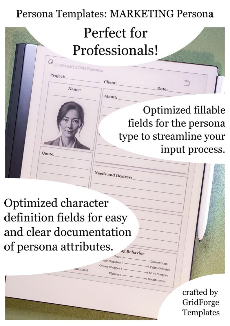 Persona Templates: MARKETING Persona - Etsy