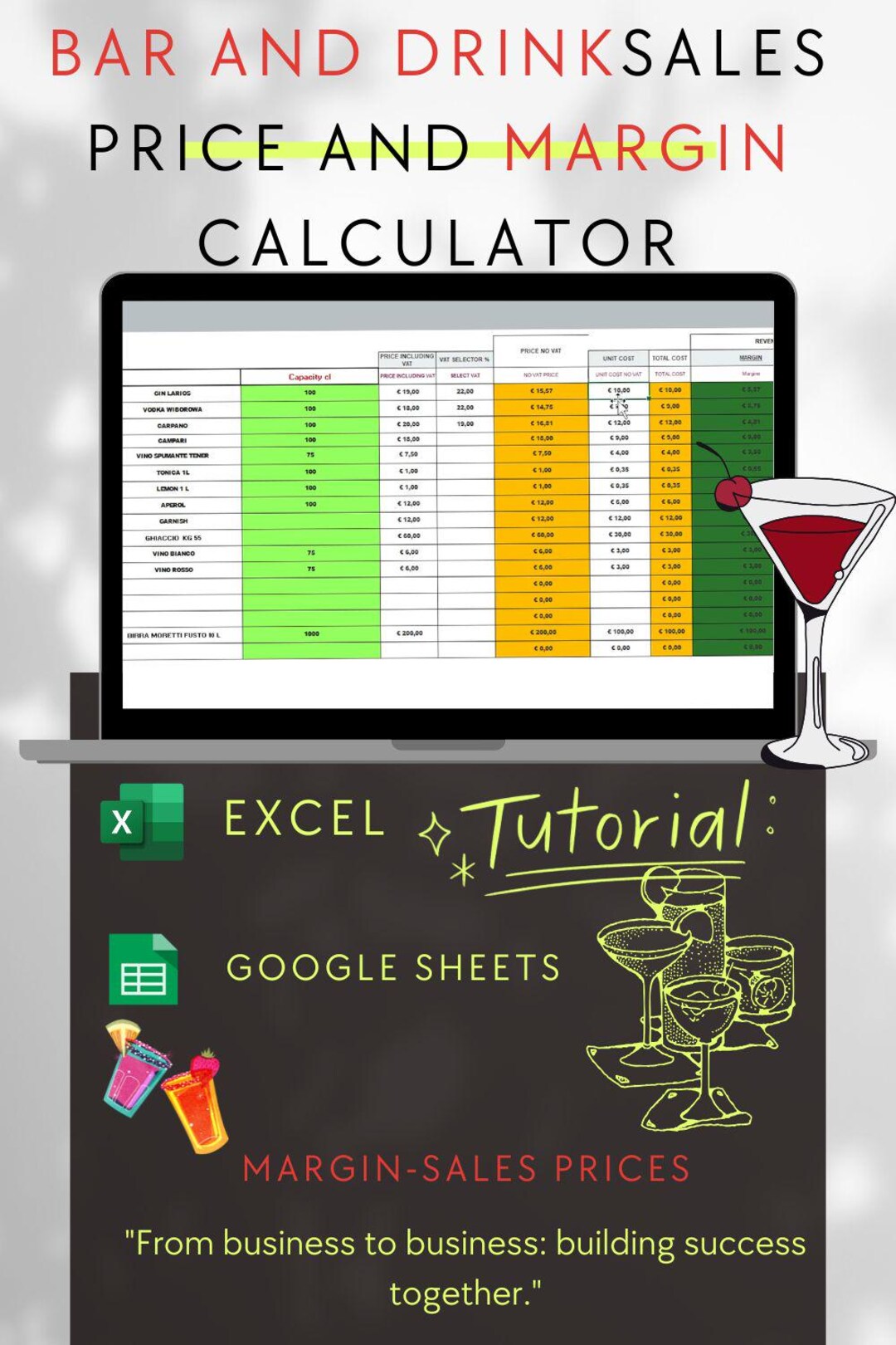 3-in-1 | Excel Bar Profit Calculator | Event Bar| Inventory Tracker ...