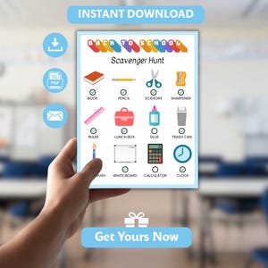 Back to School Scavenger Hunt Printable | Classroom Ice Breaker Game ...