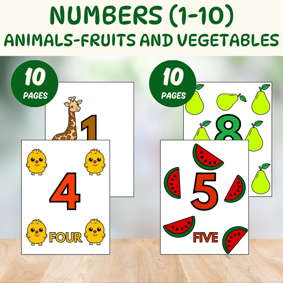 Printable Kids Coloring Pages for Learning Numbers – Fun Cute Animal ...