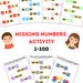 Missing Numbers 1-200 Worksheets Printable - Preschool Kindergarten ...