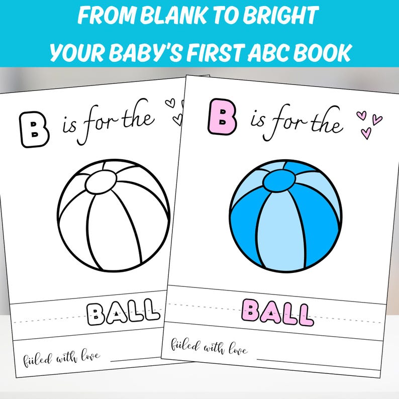 Custom ABC Book Baby Shower Coloring Activity | Personalized Baby’s ...