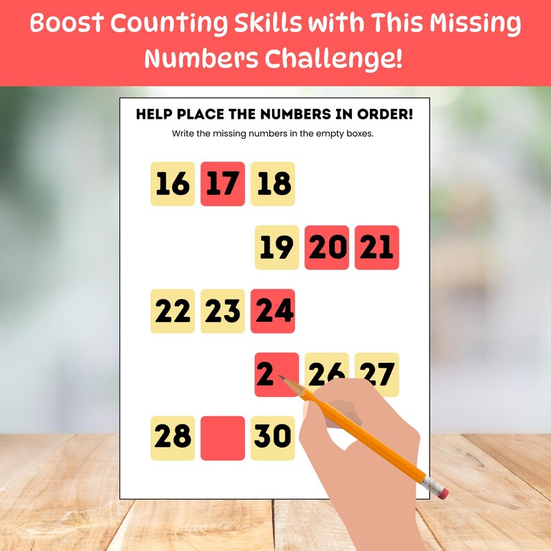 Missing Numbers 1-200 Worksheets Printable - Preschool Kindergarten ...