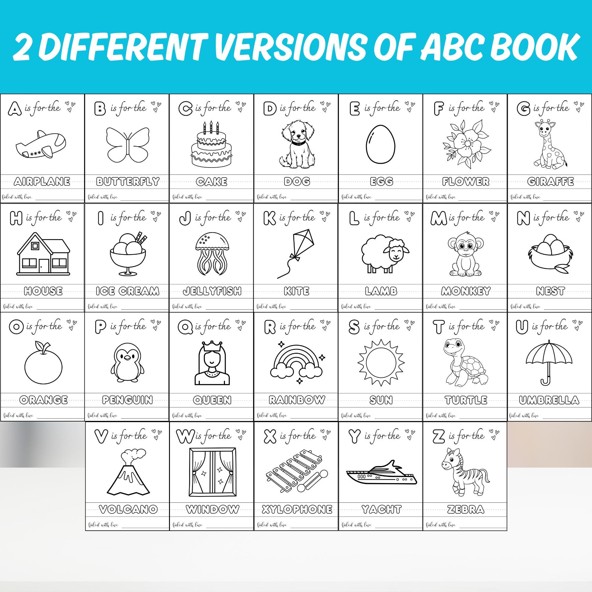 Custom ABC Book Baby Shower Coloring Activity | Personalized Baby’s ...
