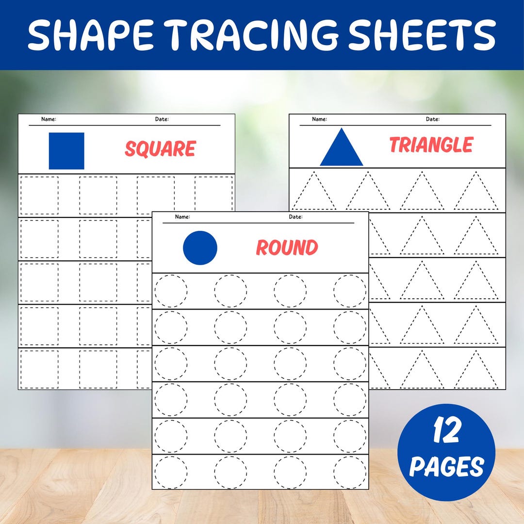 Shapes Tracing Worksheets for Kids | Printable Preschool Basic Tracing ...