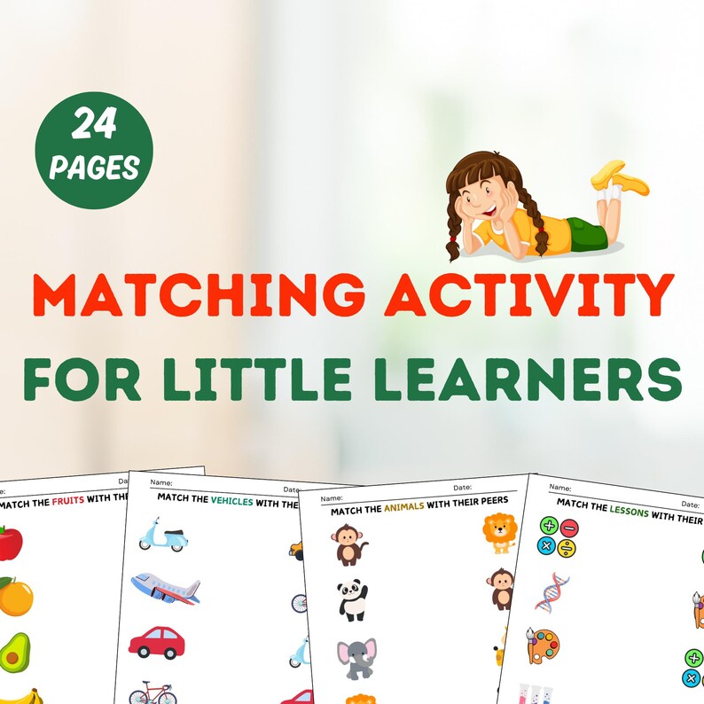 Printable Matching Worksheets for Kids Toddlers | preschool ...