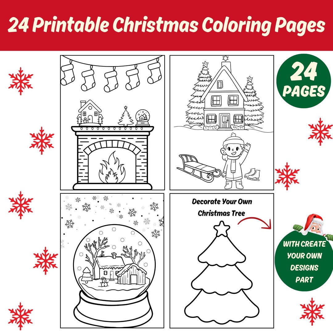 Printable Creative Christmas Coloring Pages | Simple and Fun Holiday ...
