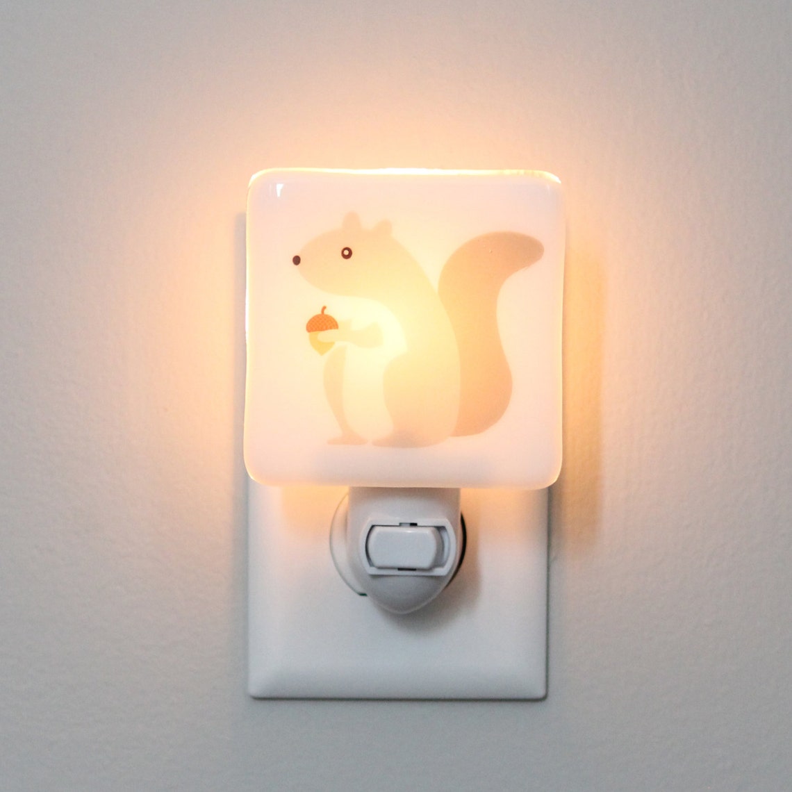 Squirrel Fused Glass Nightlight | Nursery | Baby Shower Gift | Kids ...