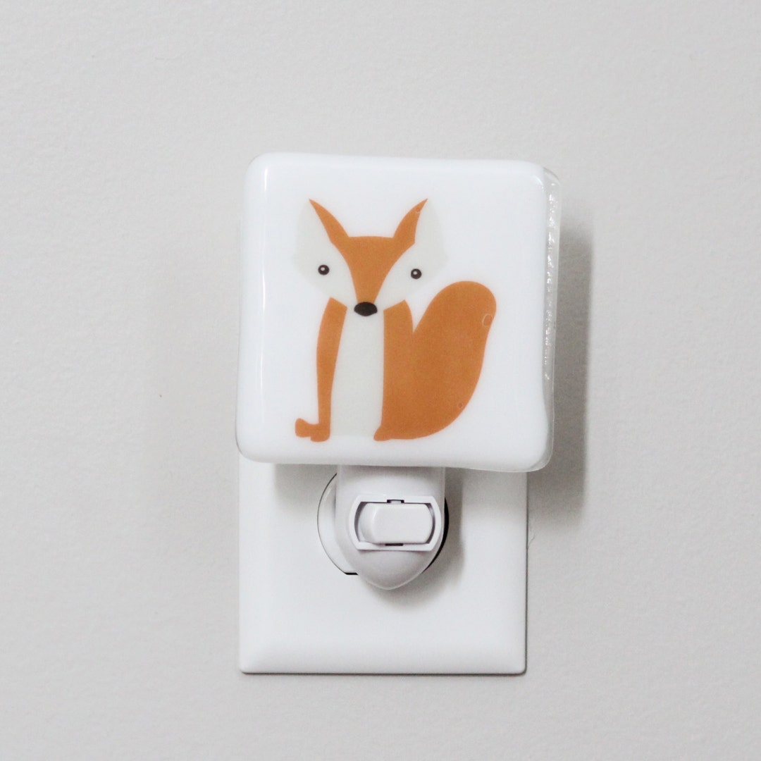Fox Fused Glass Nightlight | Woodland Creature | Kids Room Decor | Fox ...