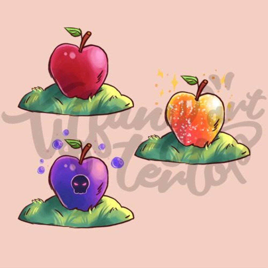Magic Apples Sticker Set - Set of 3 Regular Golden Poison Apple - Etsy