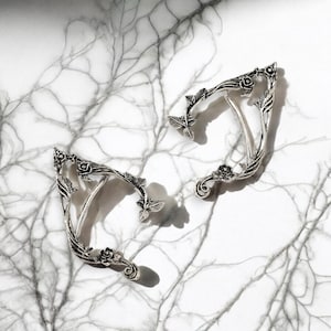 Enchanted Ear Cuff, Floral Fairy Ear Wrap, Fantasy Leaf Ear Clip ...