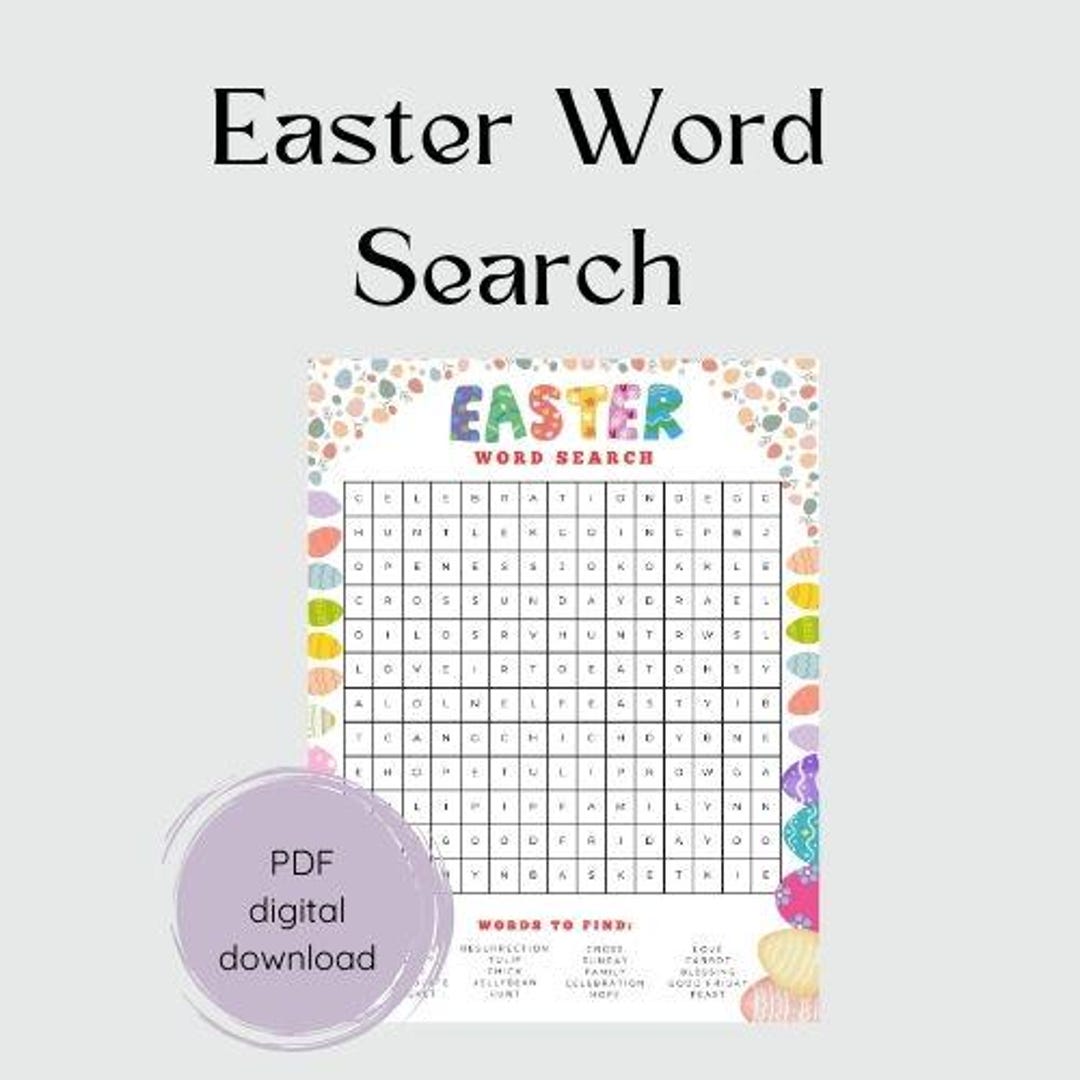 Easter Word Search | Printable Holiday Games | Word Puzzle Game ...
