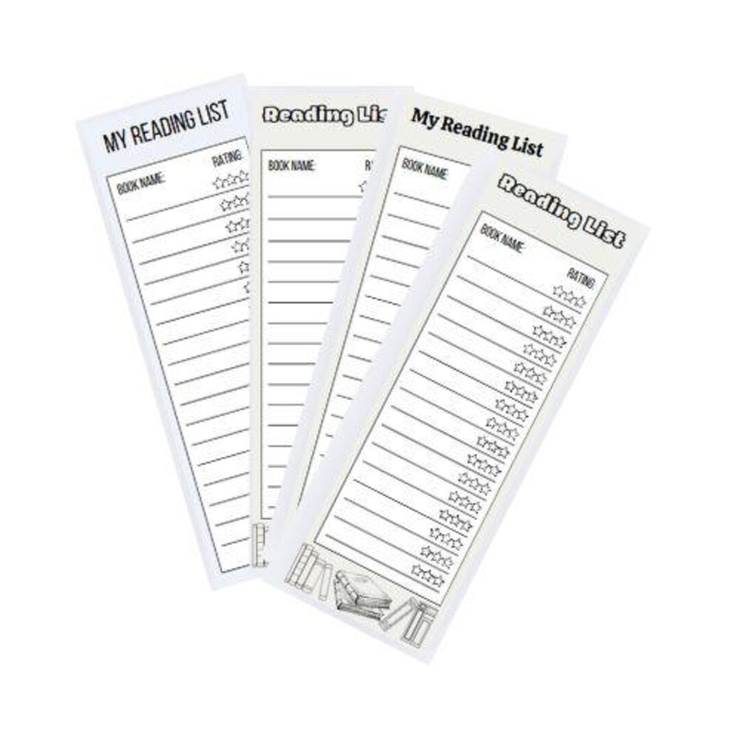 Reading Habit Tracker Bookmark, Printable Book Log, Reading List - Etsy
