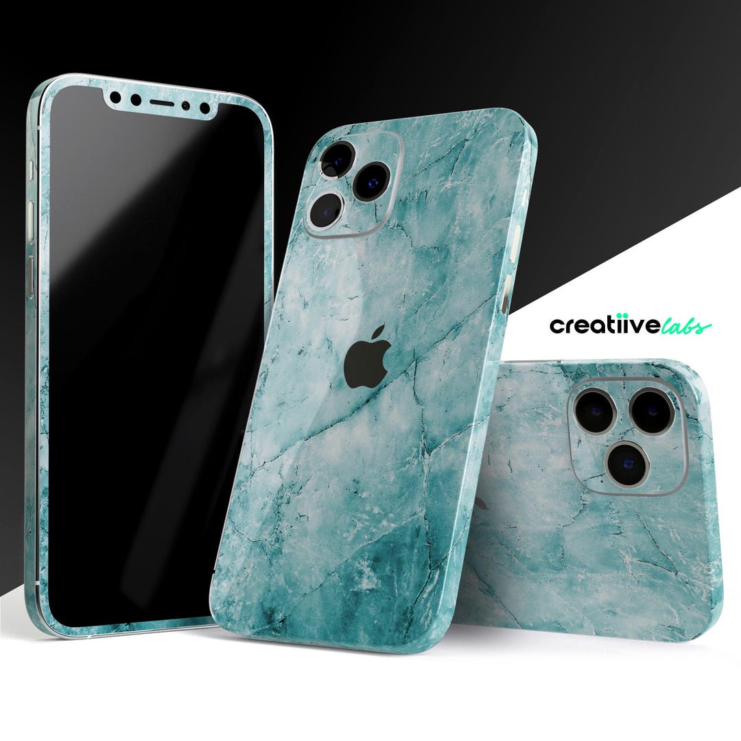 Cracked Turquise Marble Surface | Protective Vinyl Decal Wrap for ...