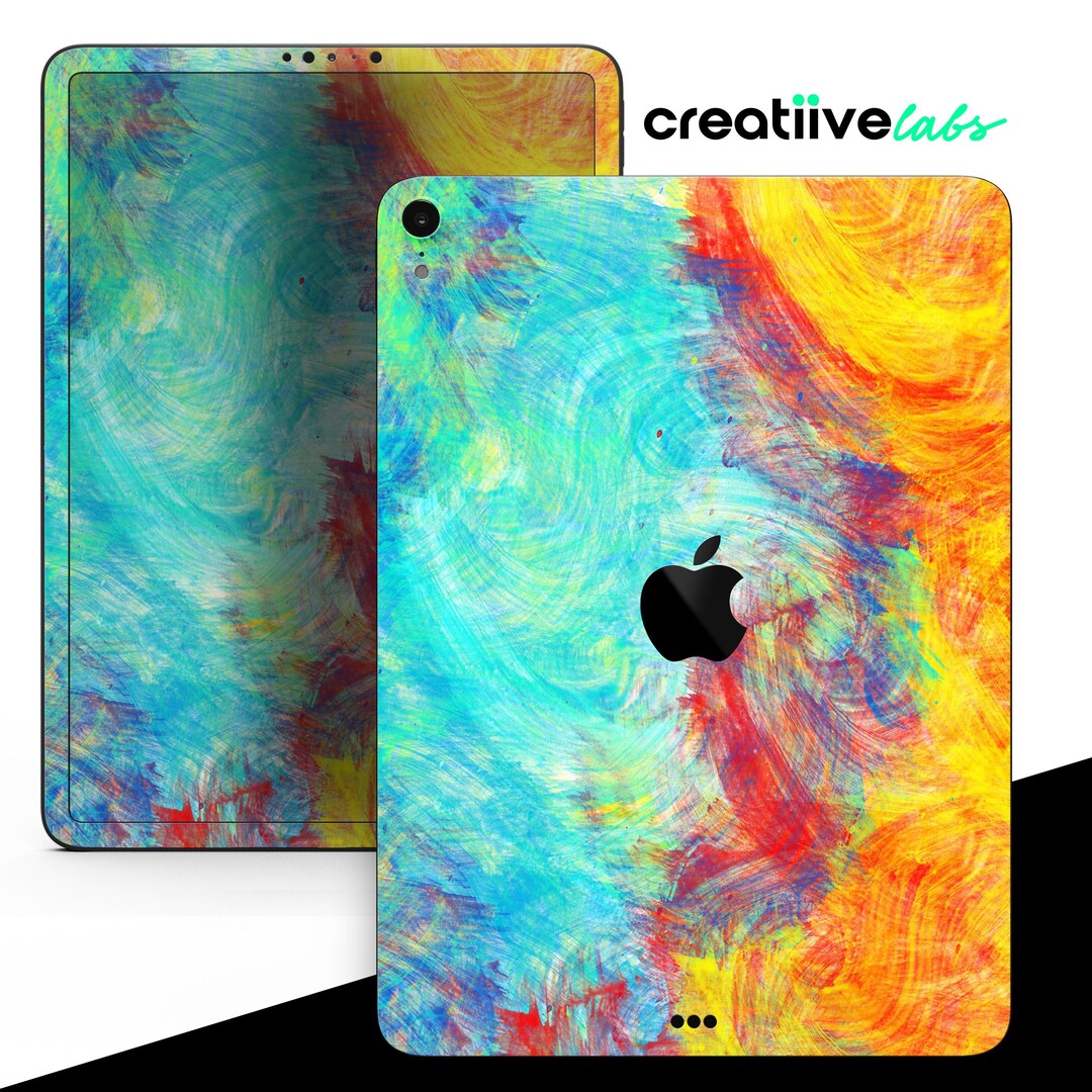 Vibrant Colored Messy Painted Canvas | Protective Vinyl Decal Wraps for ...