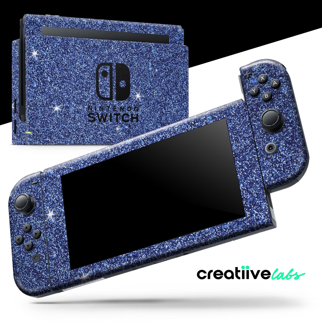 Sparkling Blue Ultra Metallic Glitter | Skin Wrap for Nintendo Switch 2 ...
