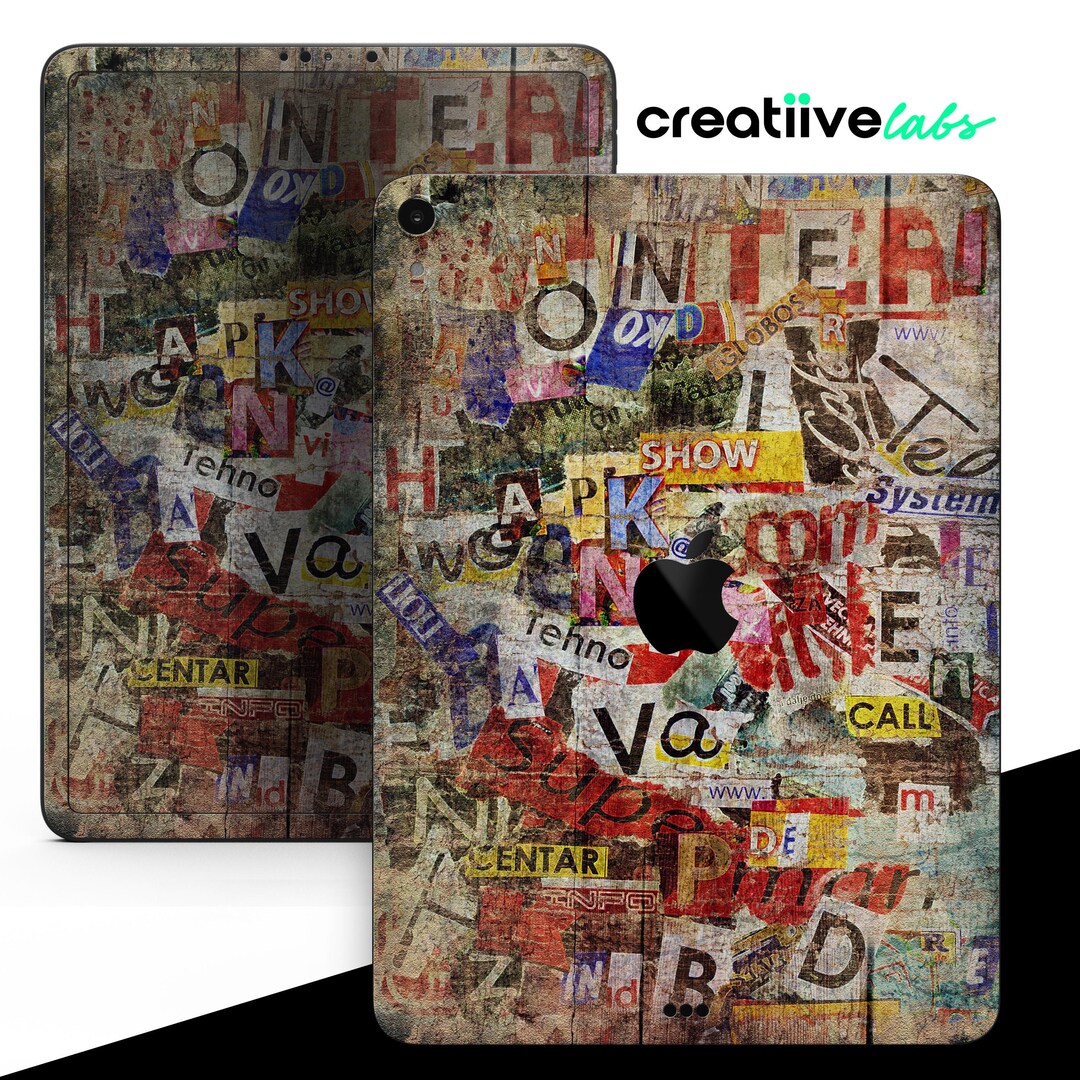Grunge Vintage Newspaper Collage | Protective Vinyl Decal Wraps for All ...