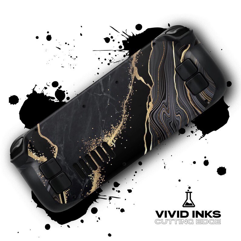 Luxury Black & Gold Marble Veins | Vinyl Skin Wrap | Protective Cover ...