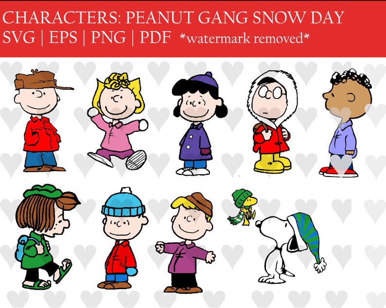 Charlie Brown Peanut Gang Winter Edition PNG SVG PDF - Etsy Australia