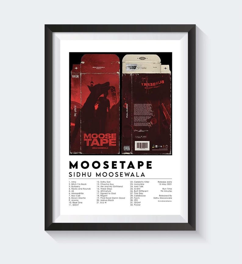 Digital Poster - Sidhu Moosewala Moosetape Album Cover Song Wall Art - Etsy