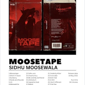Digital Poster - Sidhu Moosewala Moosetape Album Cover Song Wall Art - Etsy