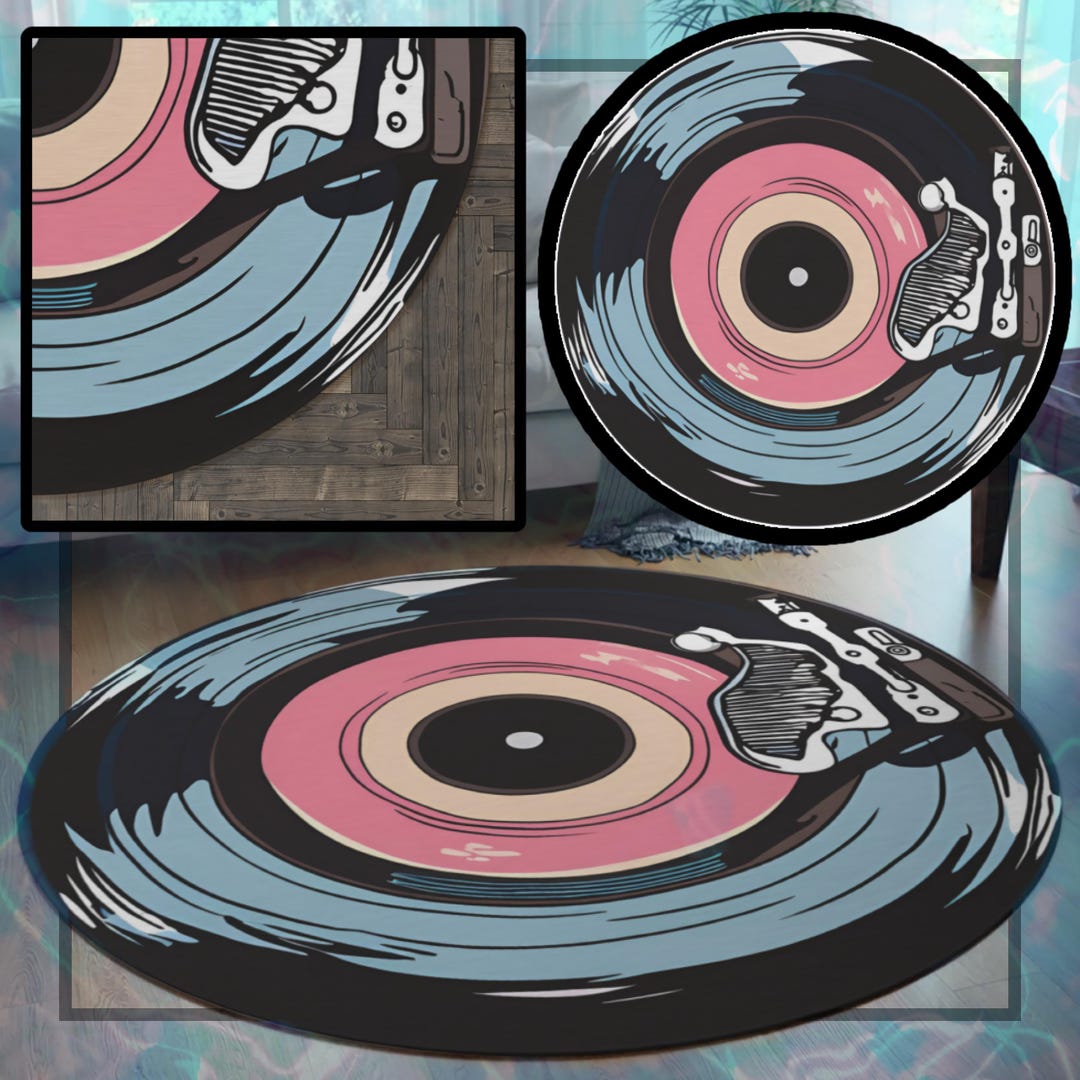 Vinyl Record Rug, Trendy Home Decor, Music Lover Gift, Vintage Design ...