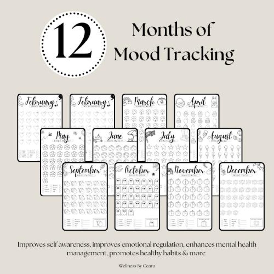12-month Interactive Mood Tracker - Etsy