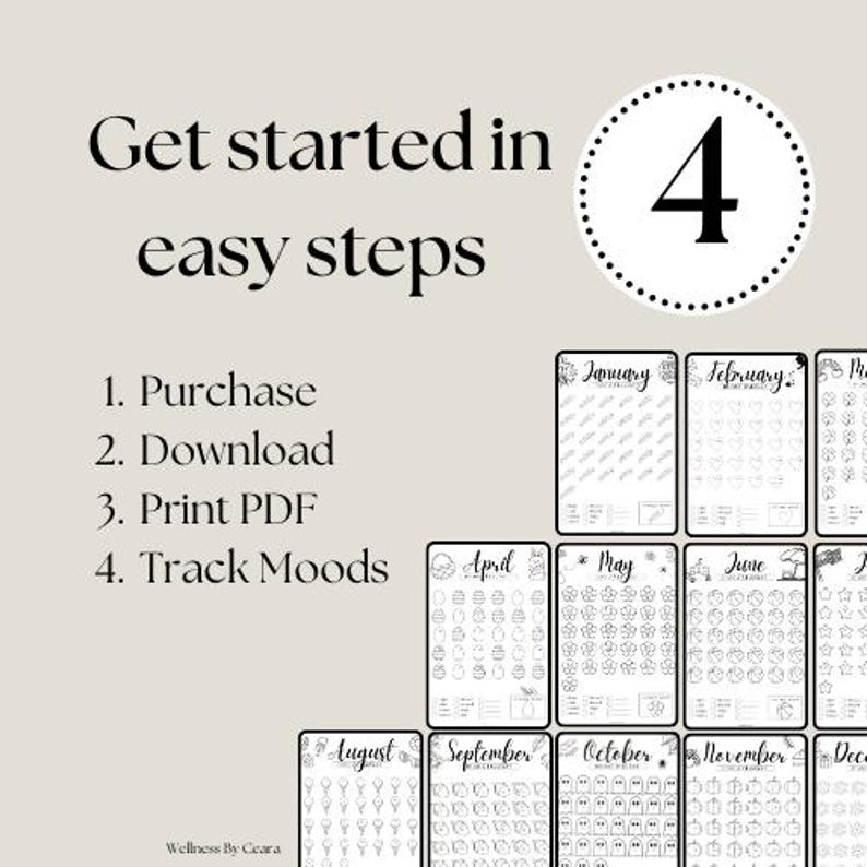 12-month Interactive Mood Tracker - Etsy