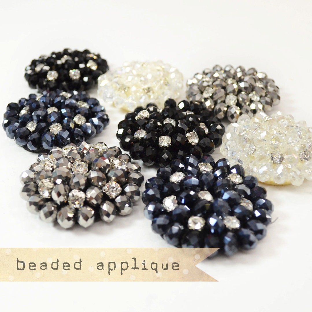 Circular Rhinestone Beaded Jewel Applique - Millinery, Fascinator ...