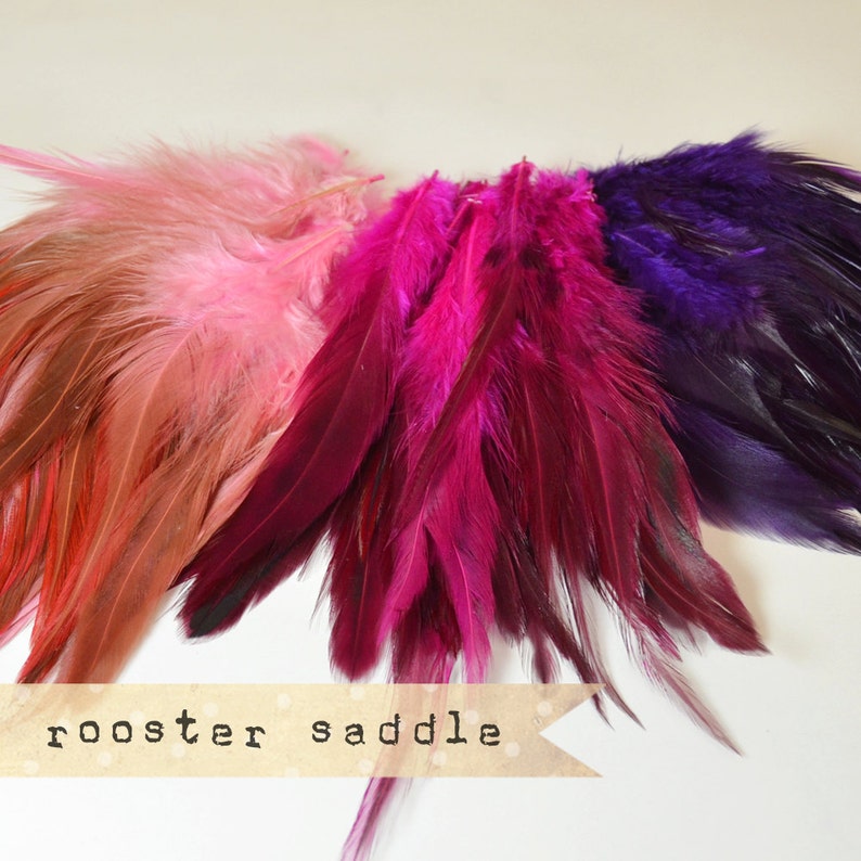 180 Pcs Rooster Saddle Feathers 2 Inch Strip Two-tone - Etsy
