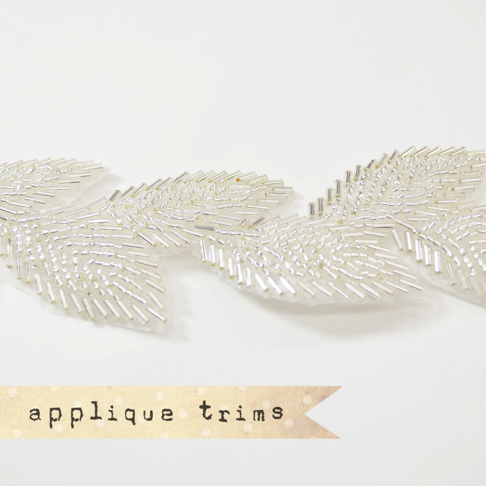 SILVER Beaded Jewel Applique Trimming Millinery Fascinator - Etsy