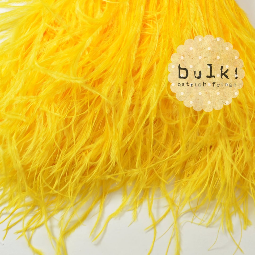 YELLOW - BULK - Vogue Ostrich Thrill - Feather Trim - Ostrich Trim ...