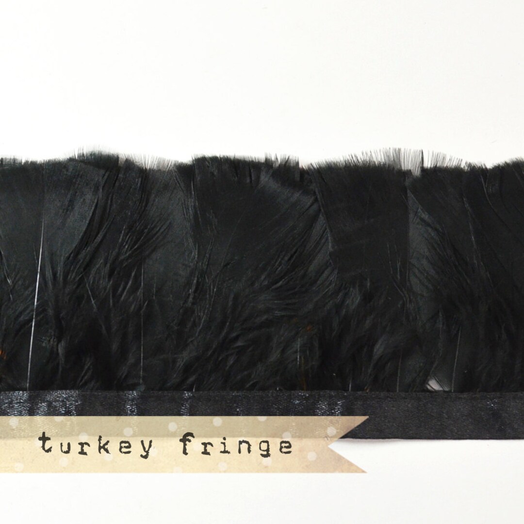 BLACK - Turkey Fringe Feathers - Soft, Flat Tipped, Feather Trimming - Etsy