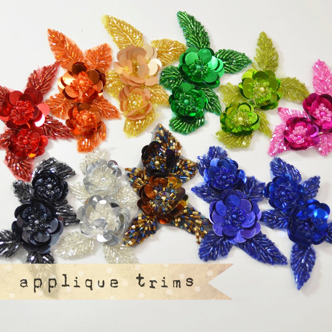 10pcs ASSORTED Beaded Jewel Applique - Millinery, Fascinator Headbands ...
