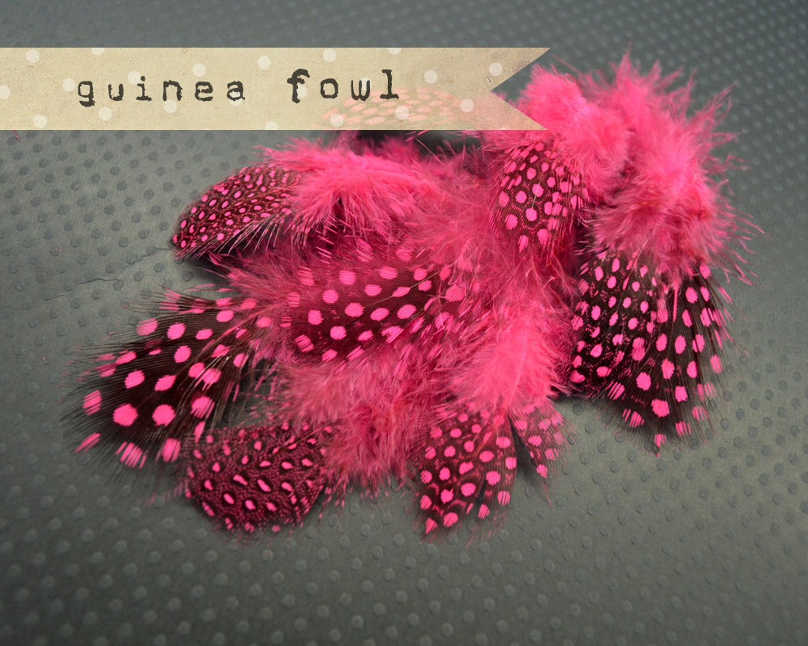 2 Dozen - CARMINE PINK Guinea Fowl Plumages, Millinery and Craft ...
