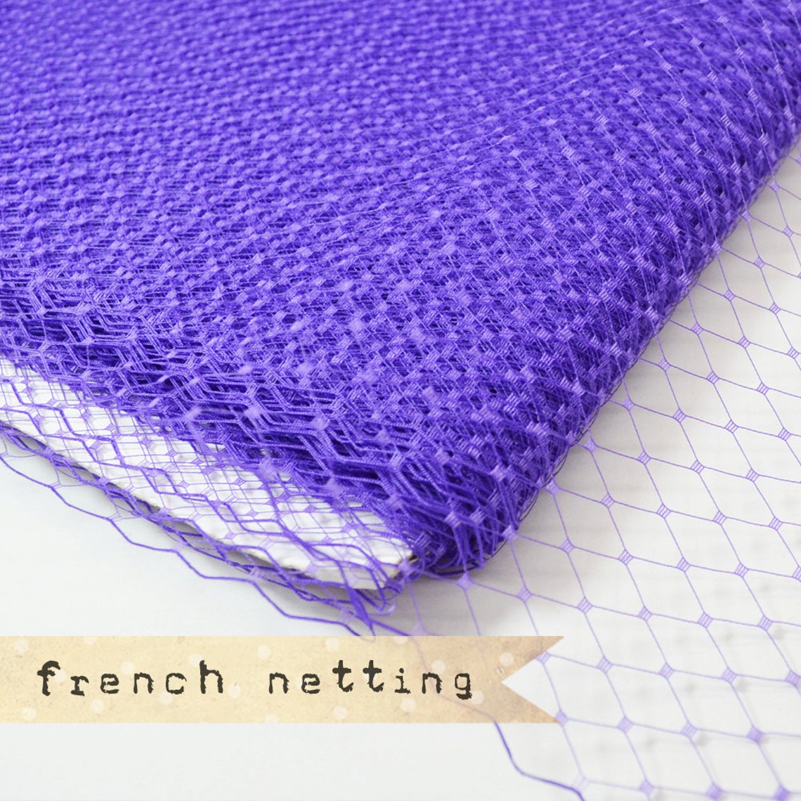 PURPLE - French Netting - Millinery Hat Veiling, Birdcage Veil, Feather ...