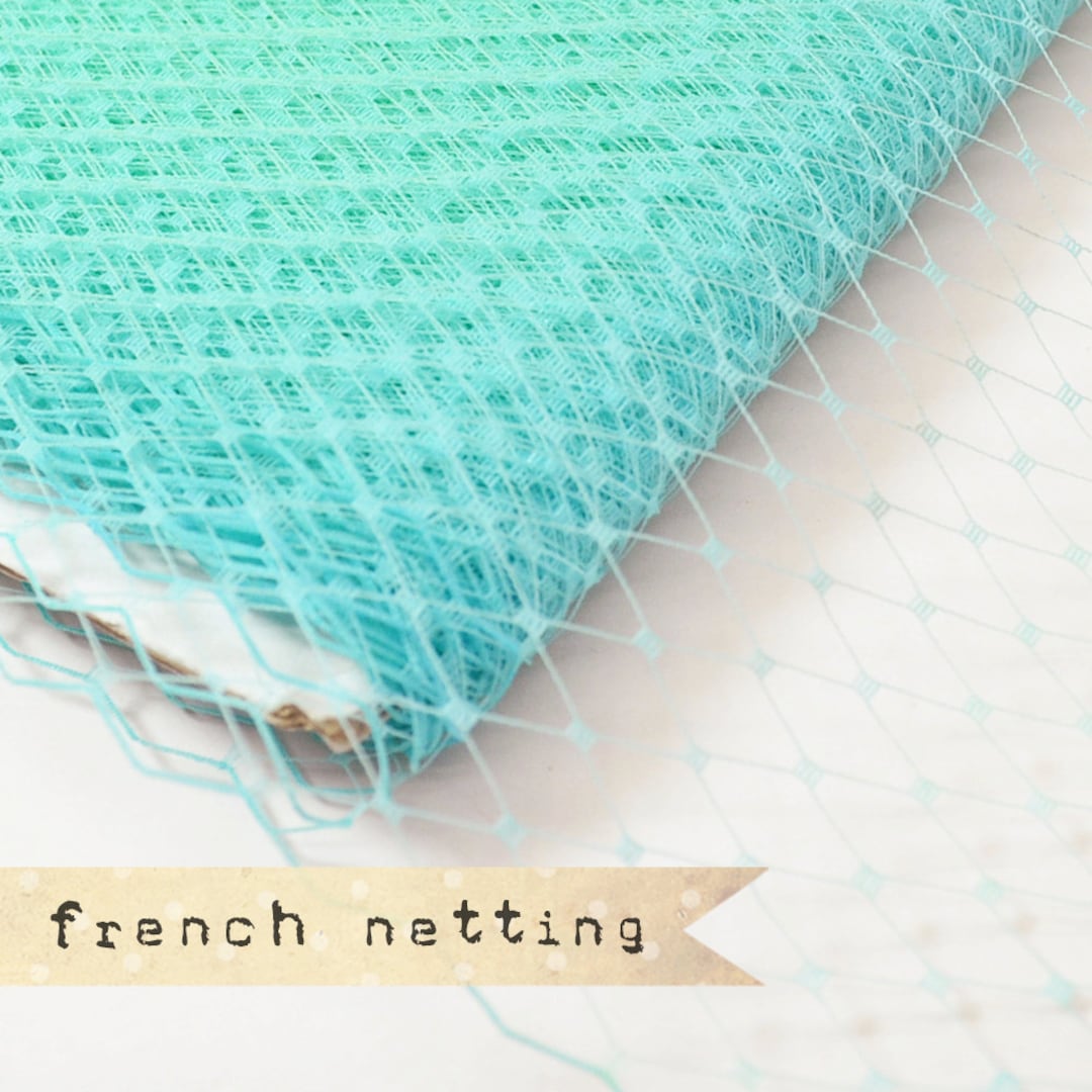 AQUA (two-tone) - French Netting - Millinery Hat Veiling, Birdcage Veil ...