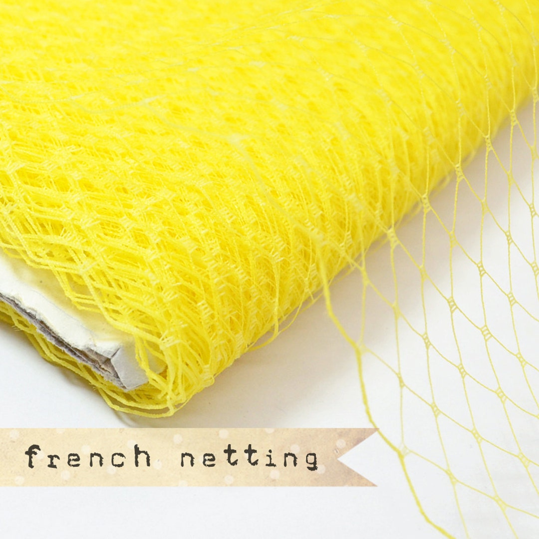 YELLOW - French Netting - Millinery Hat Veiling, Birdcage Veil, Feather ...