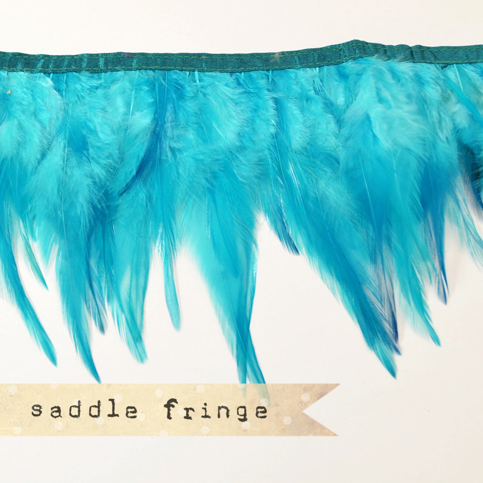 TEAL Rooster Saddle Fringe Feathers Coque Saddle Soft | Etsy