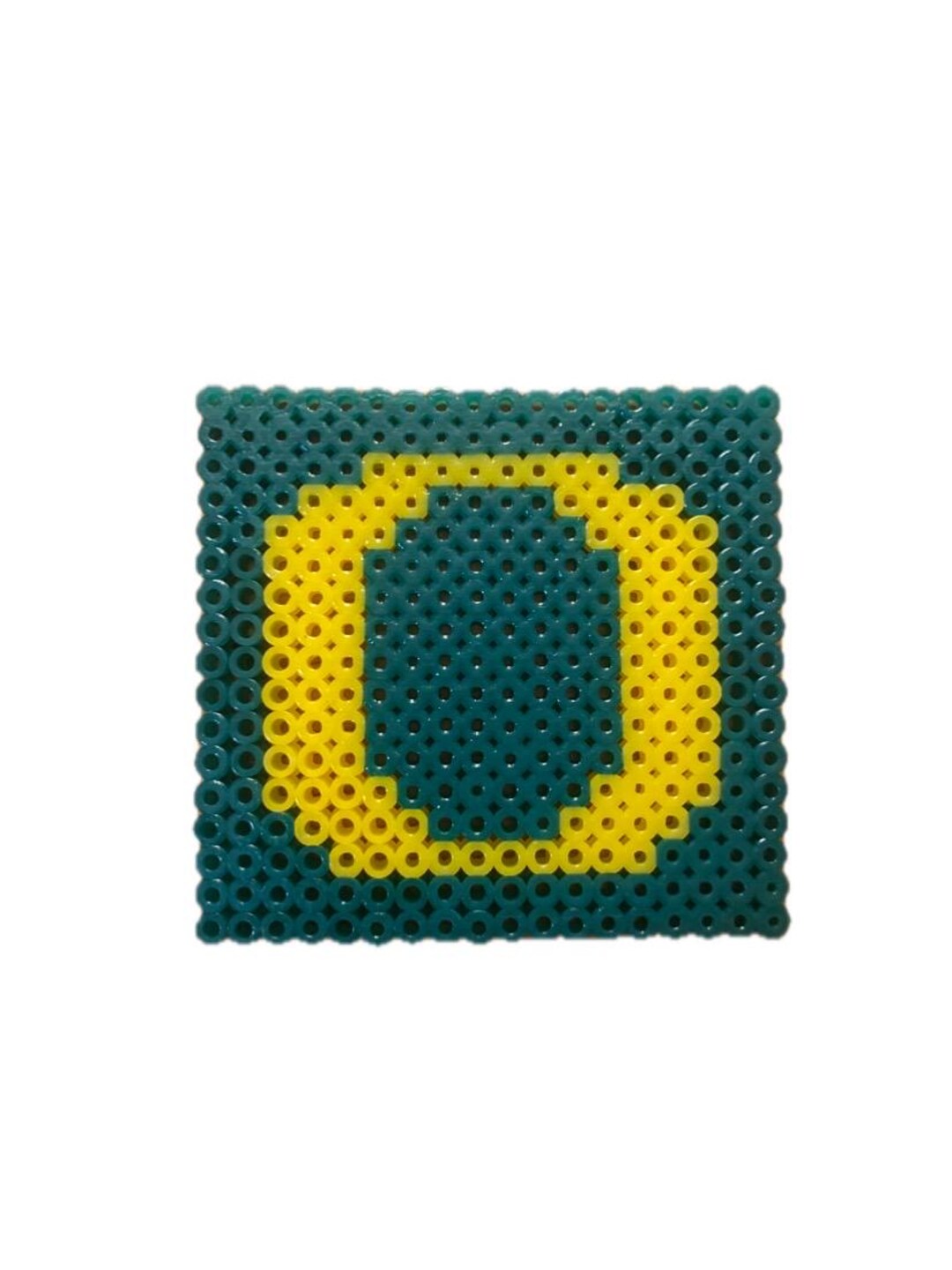 OREGON DUCKS COASTER: Handmade With Fuse Beads, Green and Yellow, Home ...