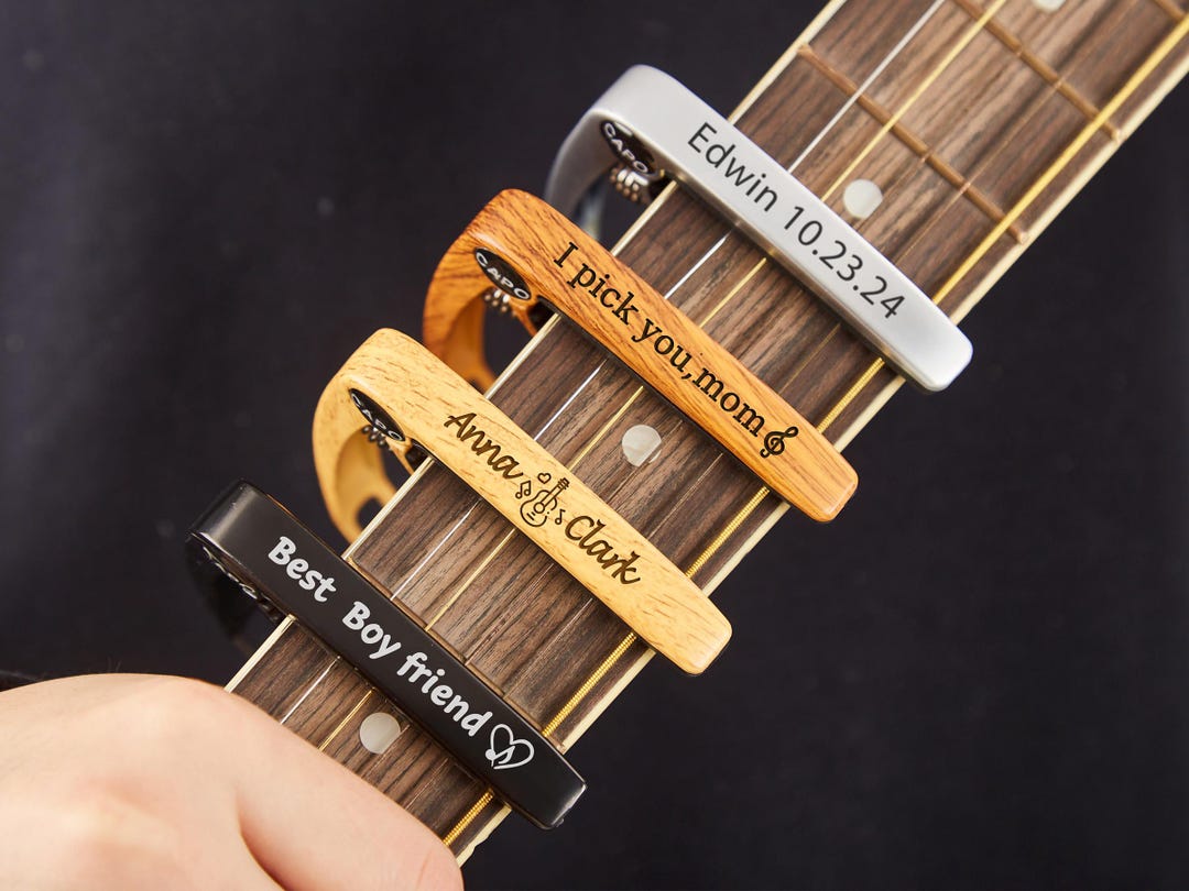 Custom Wooden Guitar Capo for Him,personalized Guitar Accessories for ...