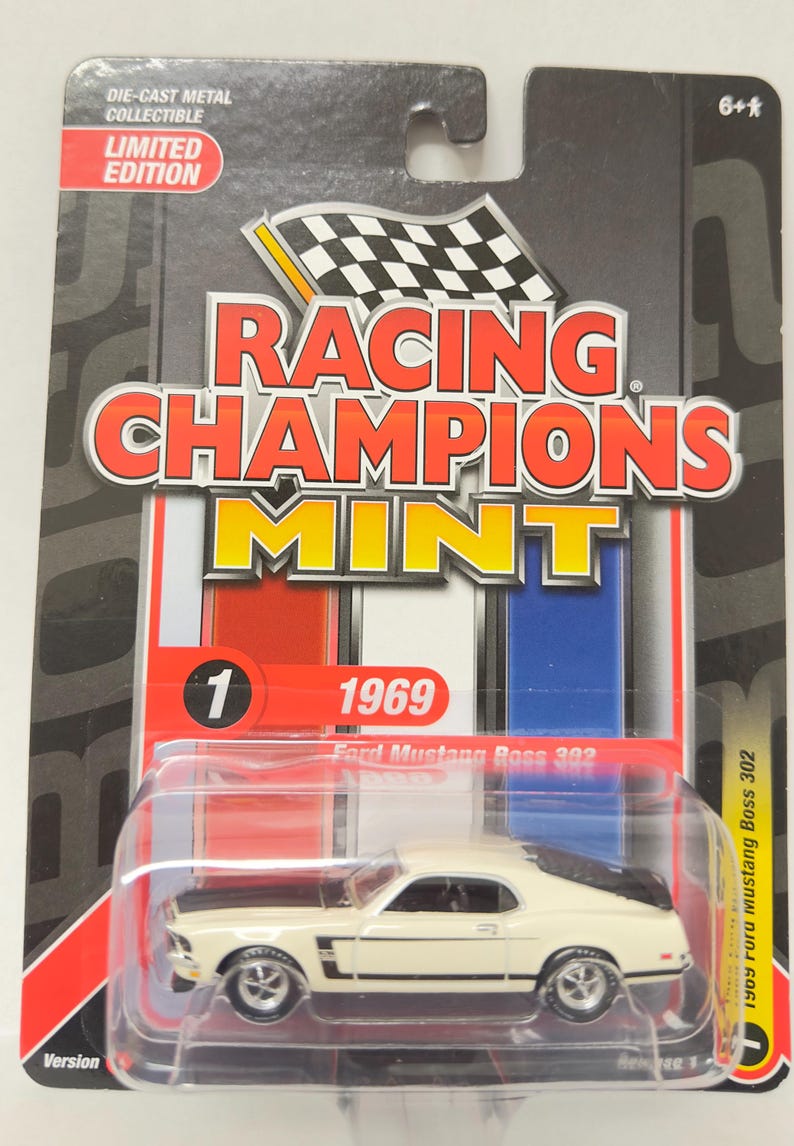 Racing Champions 1969 Ford Mustang Boss 302 Diecast Model - Beige, 1:64 ...