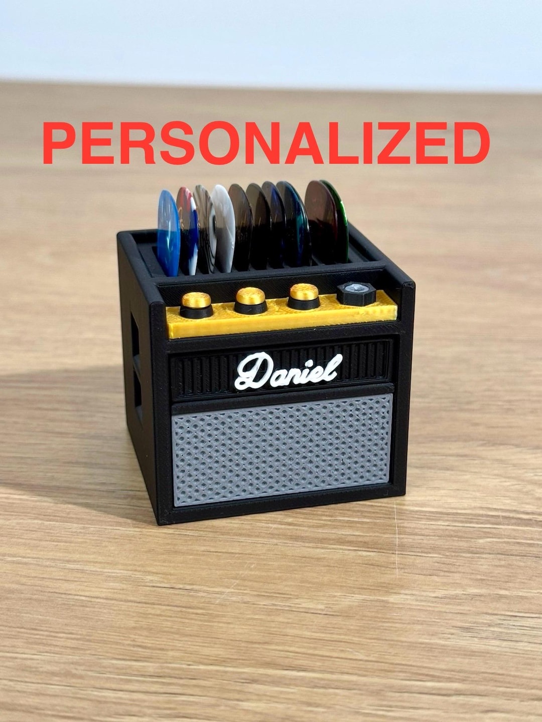 Personalized Guitar Amp 11 Pick Holder With Storage Marshall Plectrum ...