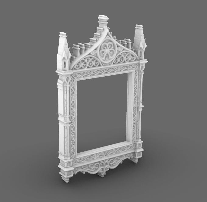 Gothic Cathedral Frame – STL File for 3D Printing | Medieval Decorative ...