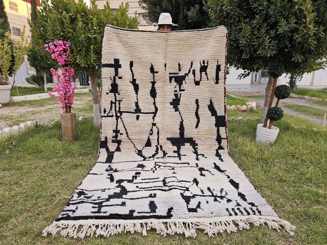 Handmade Moroccan Sheep Wool Rug, Berber Design - Etsy