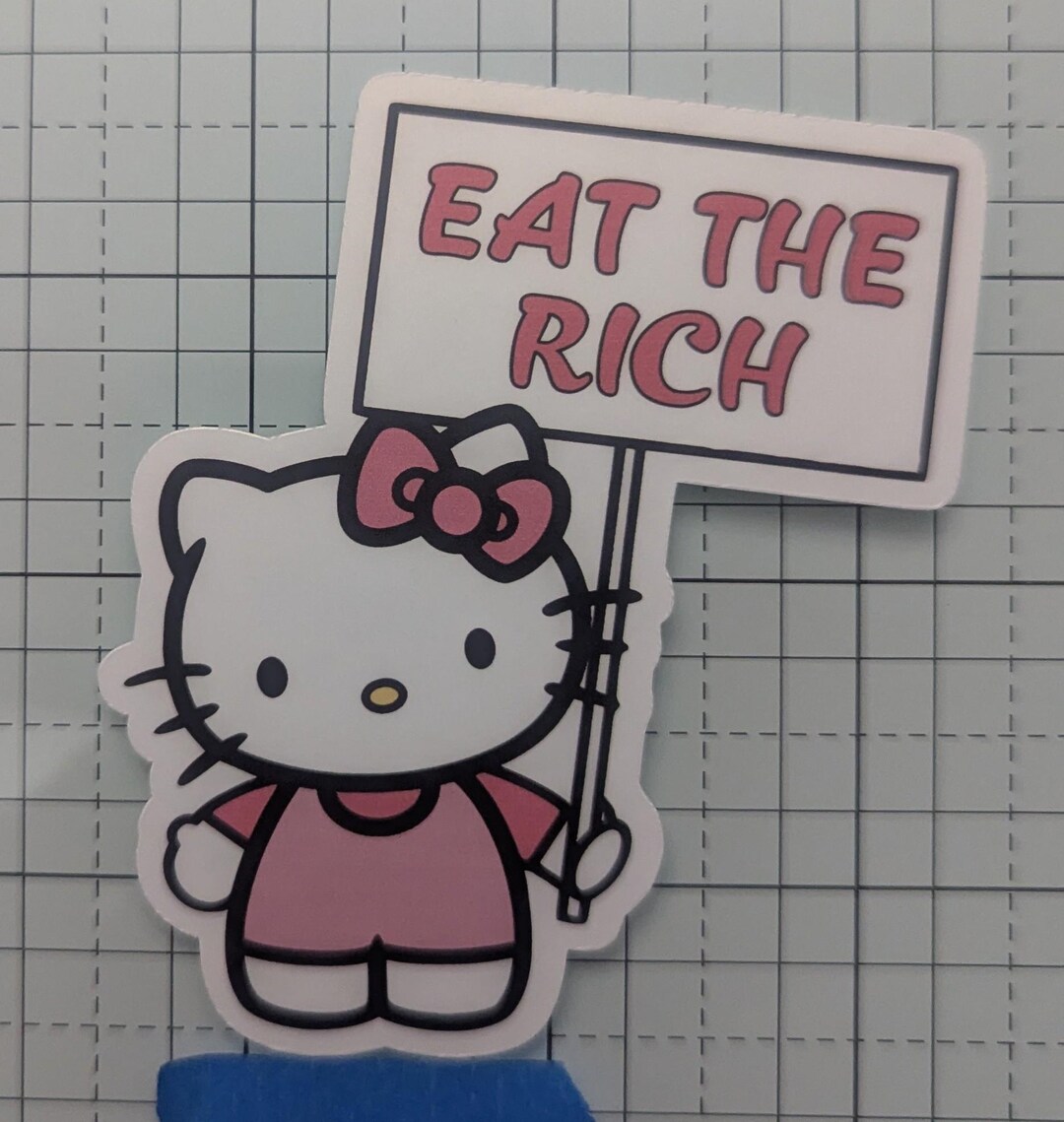 Eat the Rich Kitty Sticker - Etsy