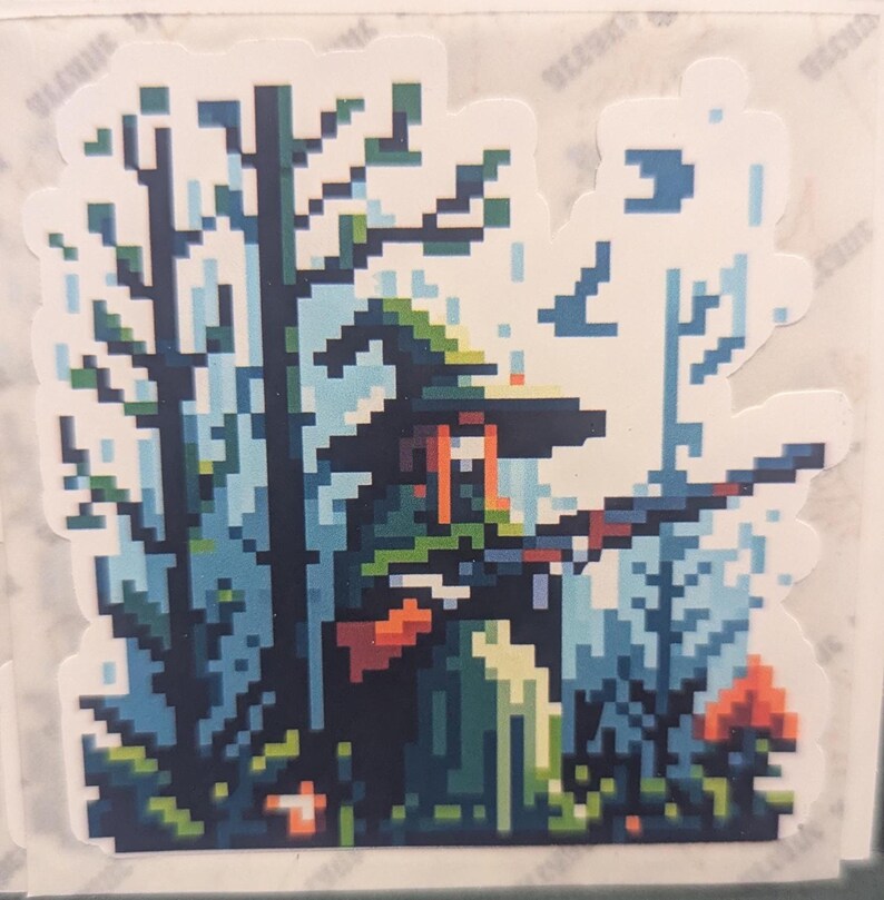 Pixel Gunpowder Witch Sticker - Etsy