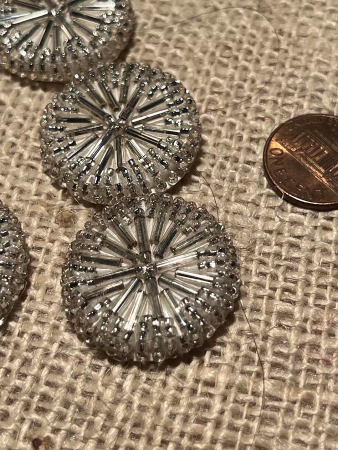 Beaded BUTTONS Vintage 1950's 2 Sizes 33mm or 27mm - Etsy